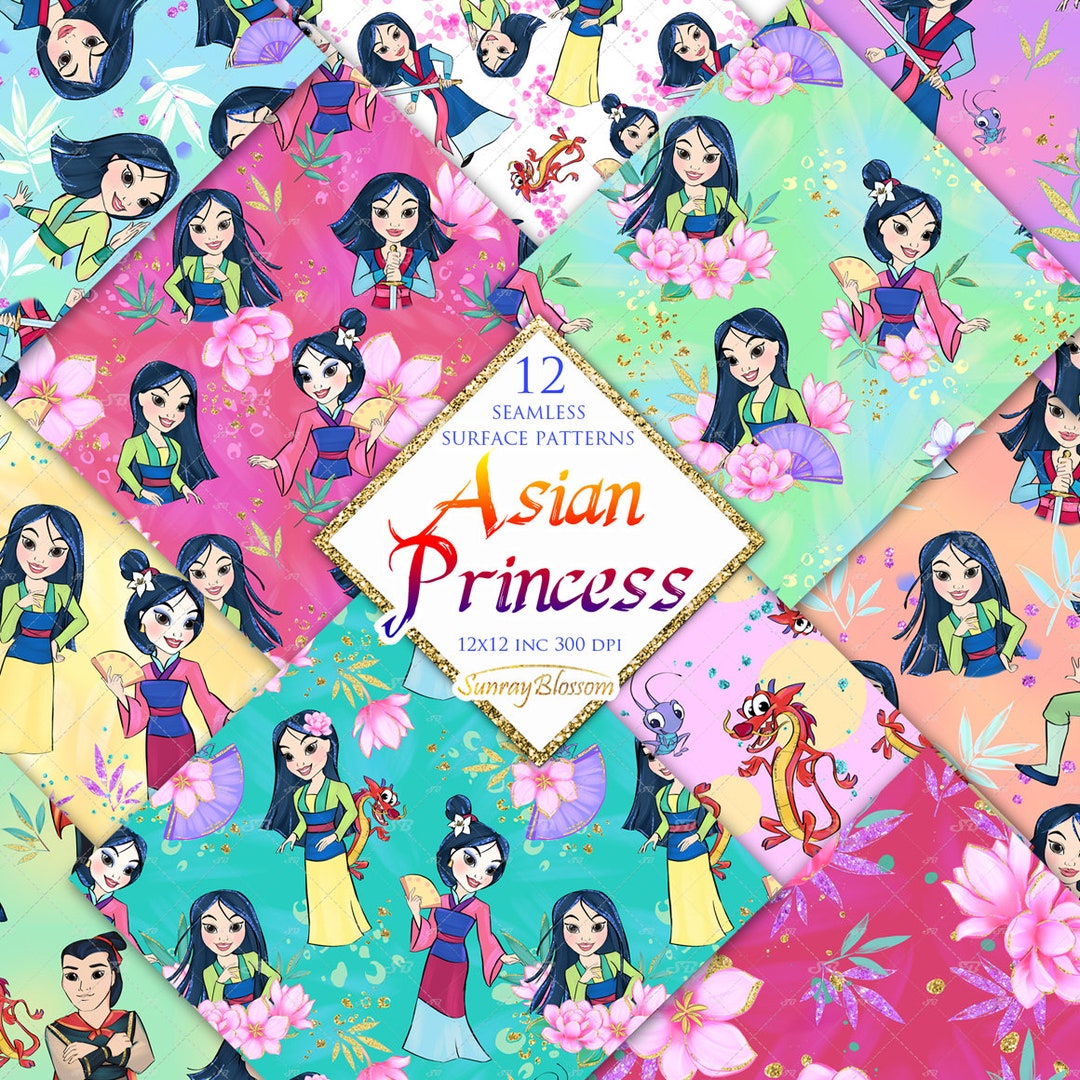 Mulan Inspired Surface Patterns, Mulan Inspired Digital Paper, Chinese ...