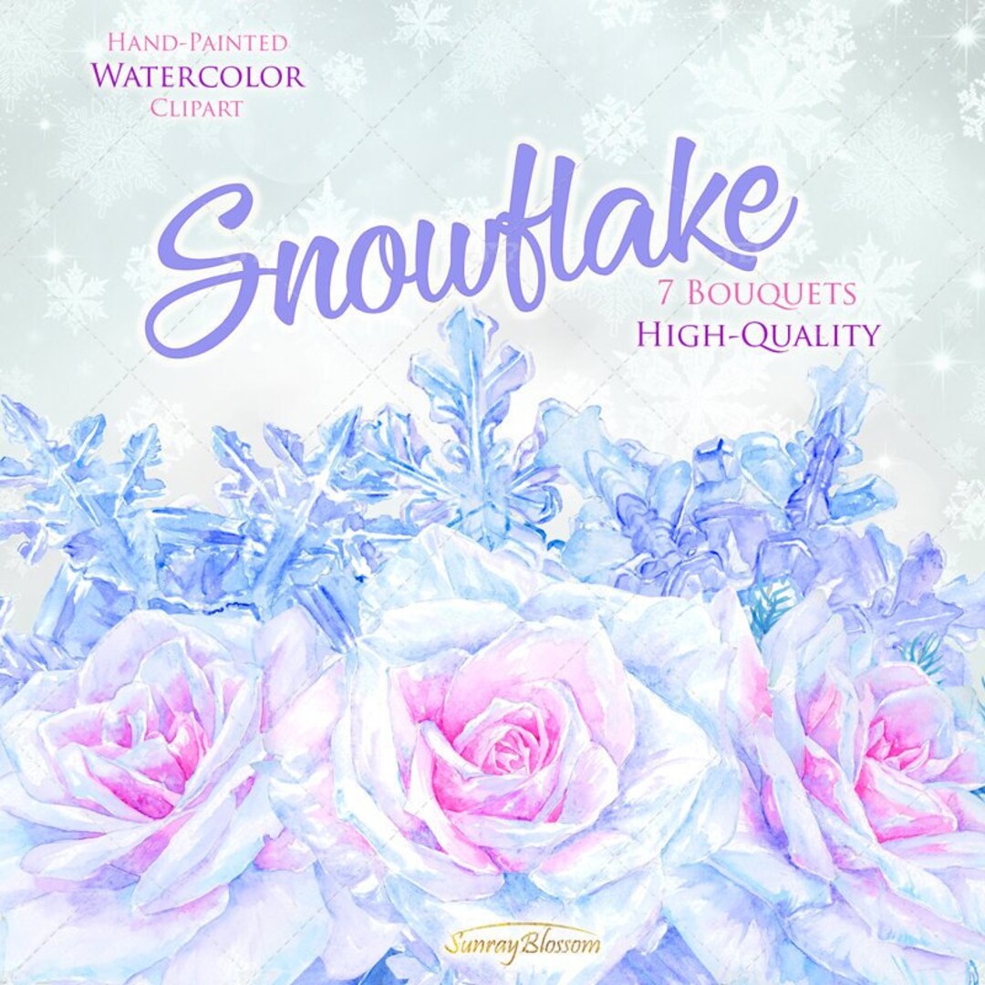 Winter Clipart Christmas Clip Art Watercolor Clipart Hand Painted Roses ...