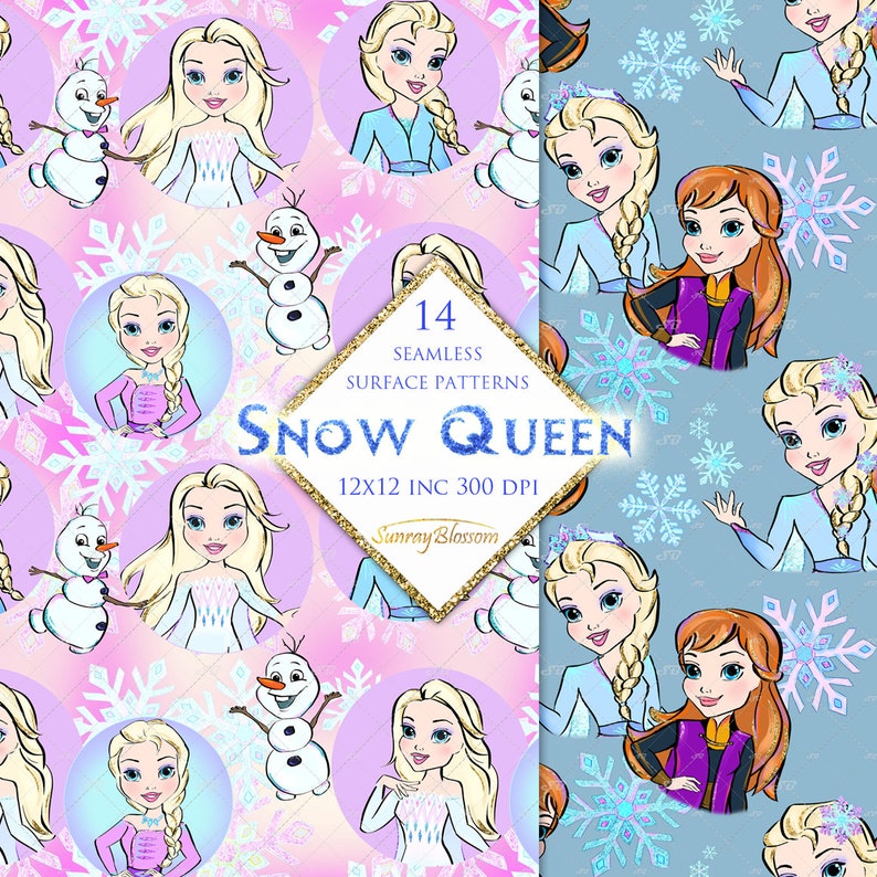 Frozen Inspired Surface Patterns Frozen Inspired Digital - Etsy
