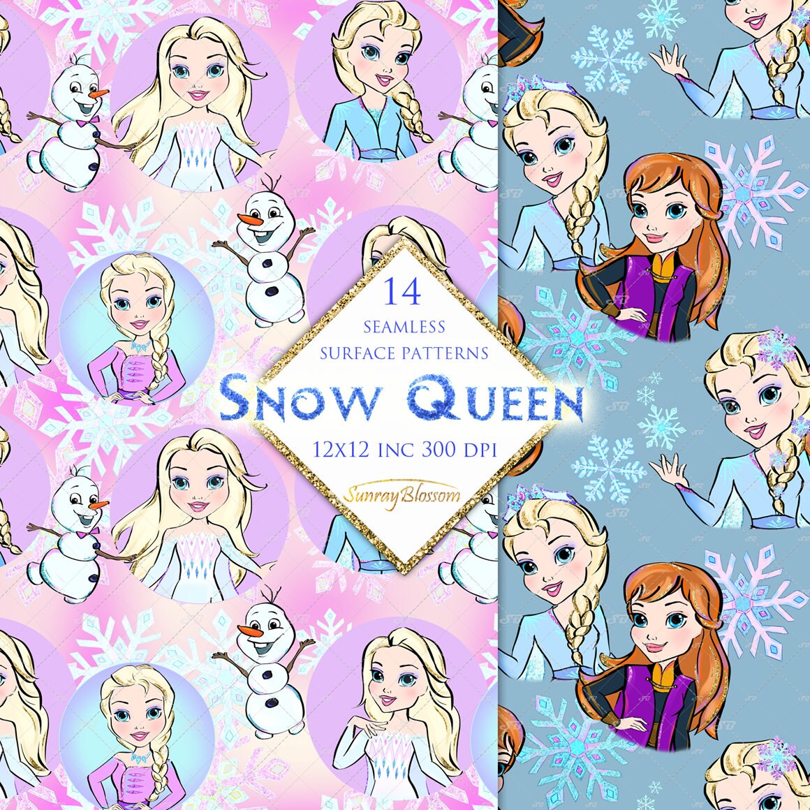 Frozen Inspired Surface Patterns Frozen Inspired Digital | Etsy