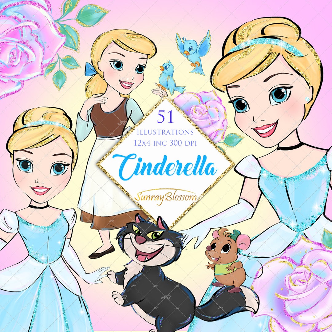 Cinderella Clipart, Princess Clip Art, Fairytale Clipart, Cinderella ...