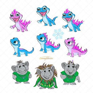 Frozen Inspired Lizard Clipart, Frozen Inspired Trolls Clip Art, Bruni ...