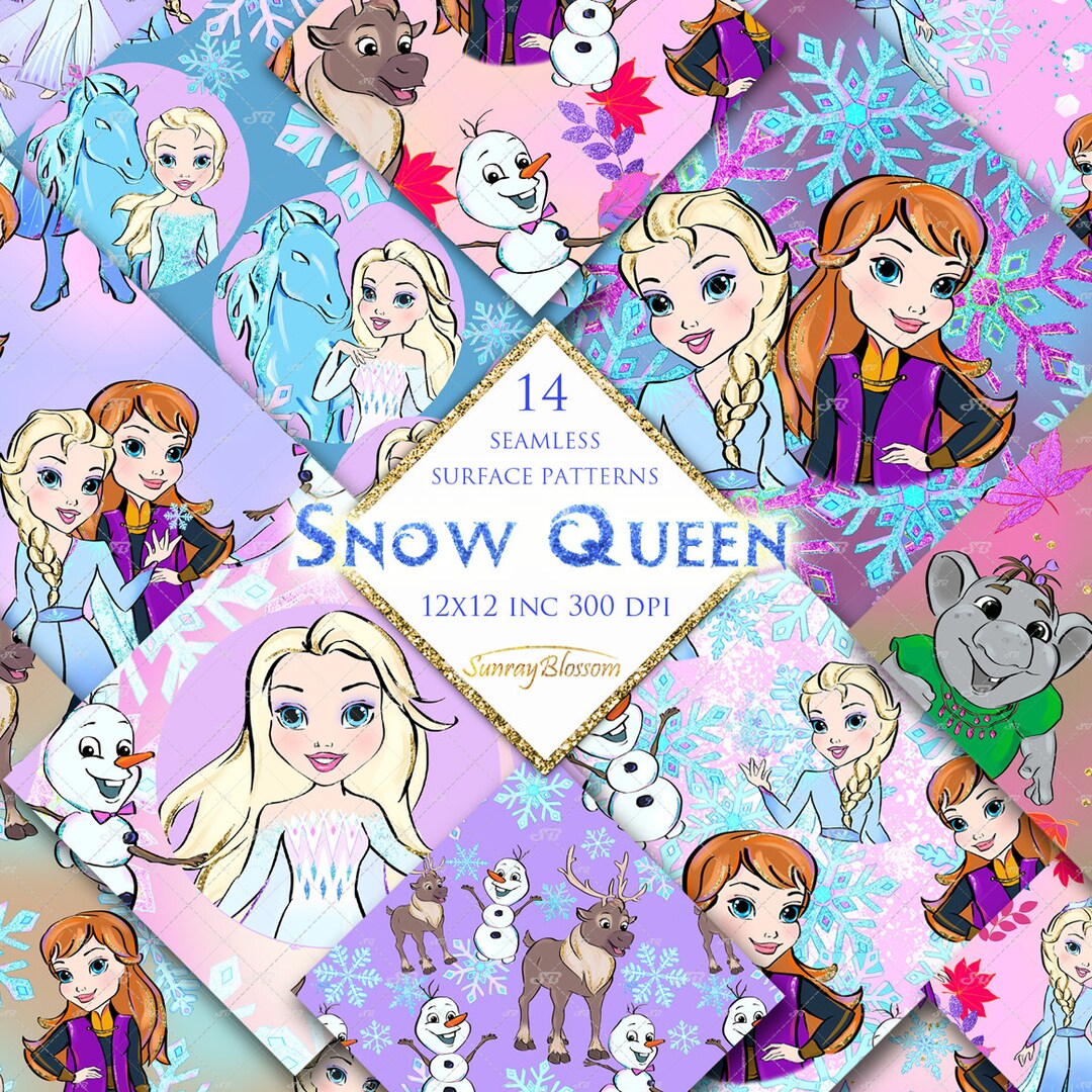 Frozen Inspired Surface Patterns, Frozen Inspired Digital Paper ...