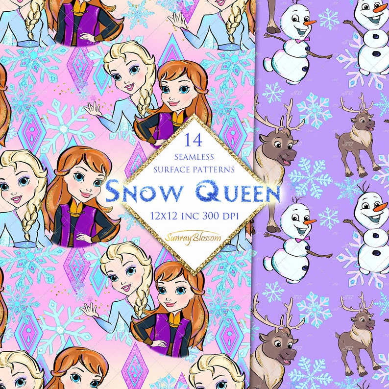 Frozen Inspired Surface Patterns Frozen Inspired Digital - Etsy