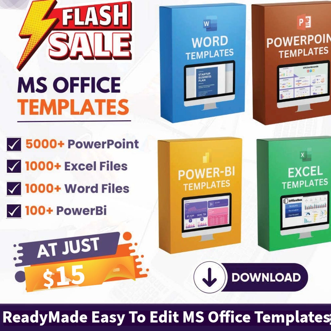 MS Office Templates: 6000+ Business & Marketing Templates - Etsy