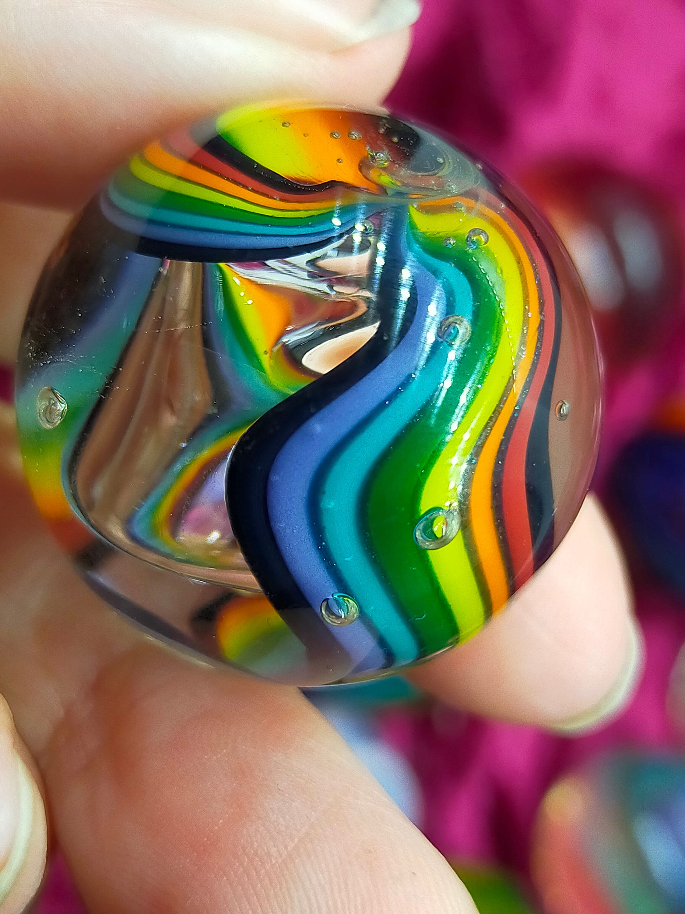 Glass Marble, Borosilicate Glass With Air Trap and Beautiful Intense ...