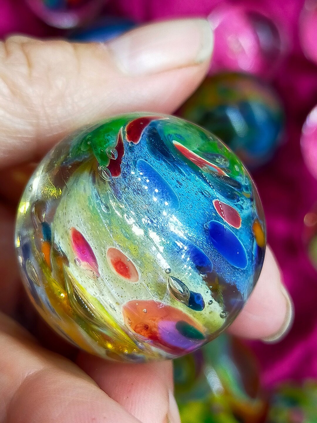 Handmade Borosilicate Glass Marble, Beautiful Multi Colors With Some ...
