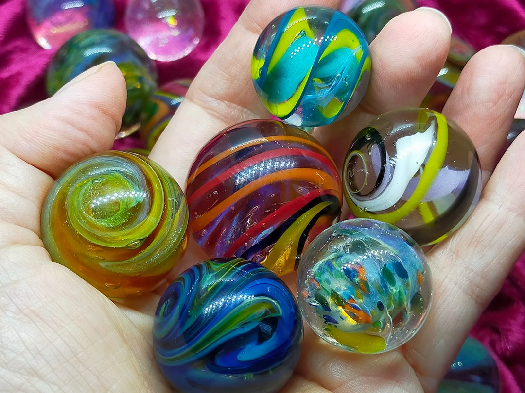 6 Glass Marbles, Handcrafted From Borosilicate Glass - Etsy