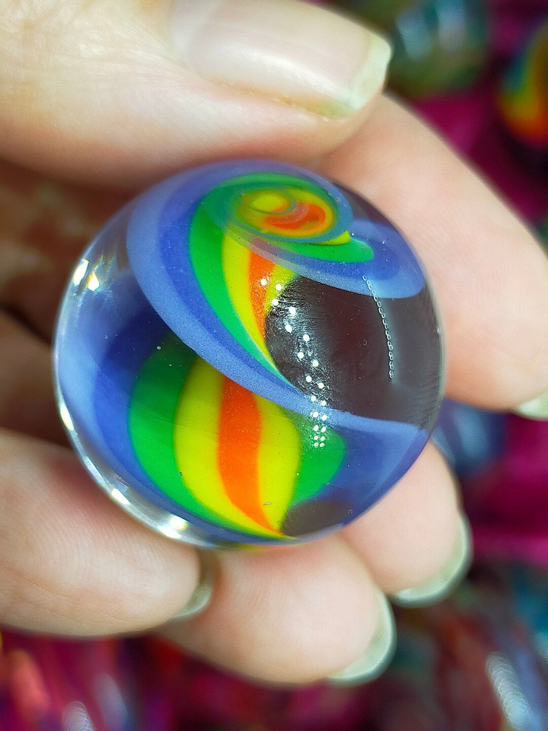 Colorful Glass Marble Rainbow Swirl Marble Handmade From - Etsy