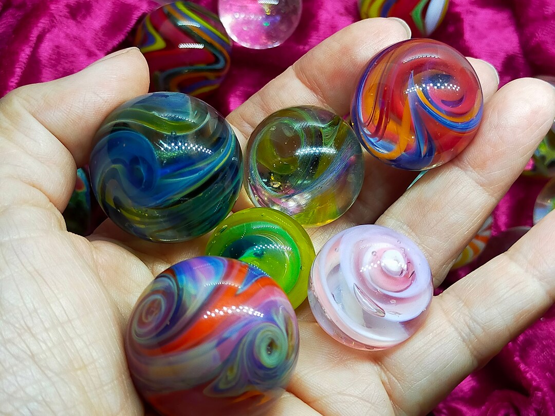 6 Glass Marbles, Handcrafted From Borosilicate Glass - Etsy