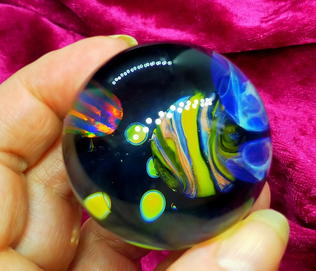 Space Marble, Universe Marble With Brilliant Fire Opal Planet and ...