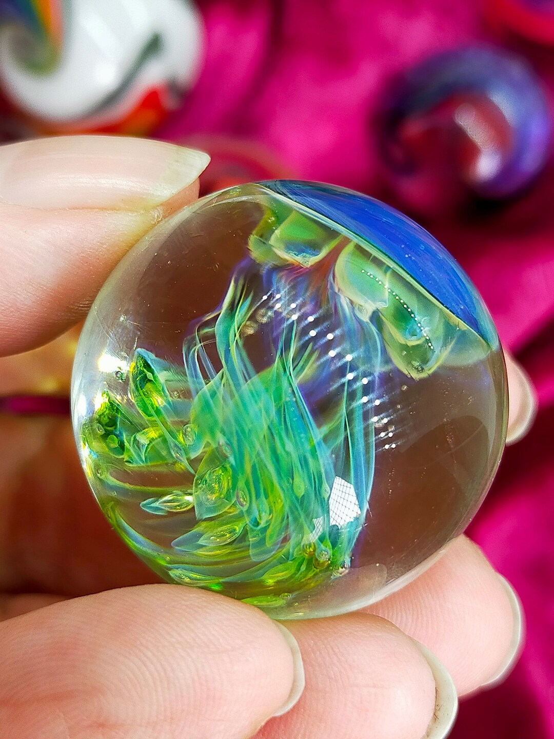 Glass Jellyfish Marble, Handmade in Australia From Borosilicate Glass ...
