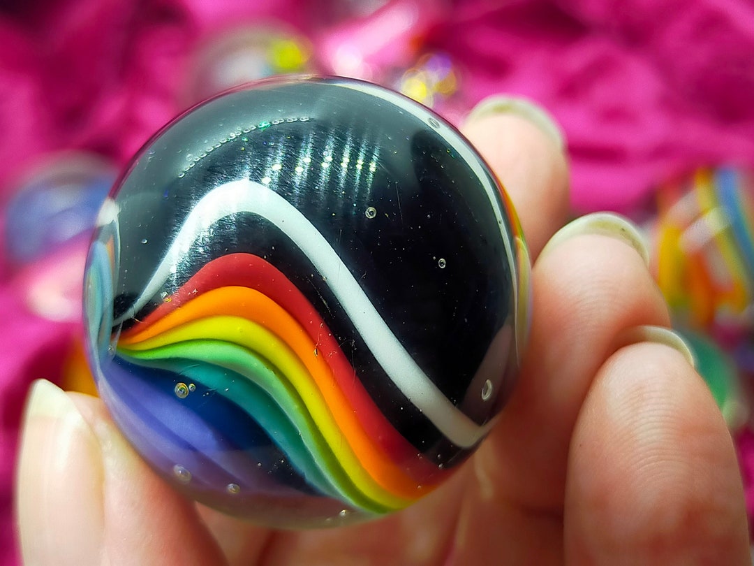 Borosilicate Glass Marble With Beautiful Intense Rainbow Colors and ...