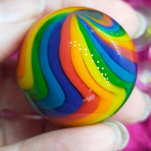 Rainbow Glass Marble, Handmade From Borosilicate Glass - Etsy