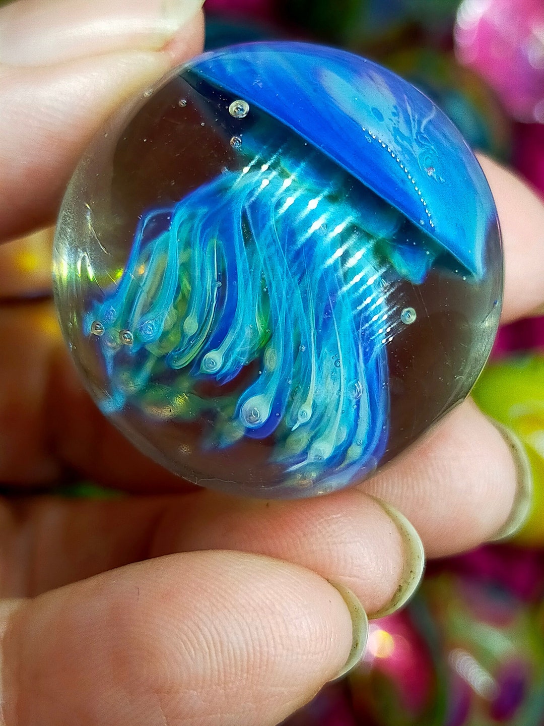 Glass Jellyfish Marble, Handmade in Australia From Borosilicate Glass ...