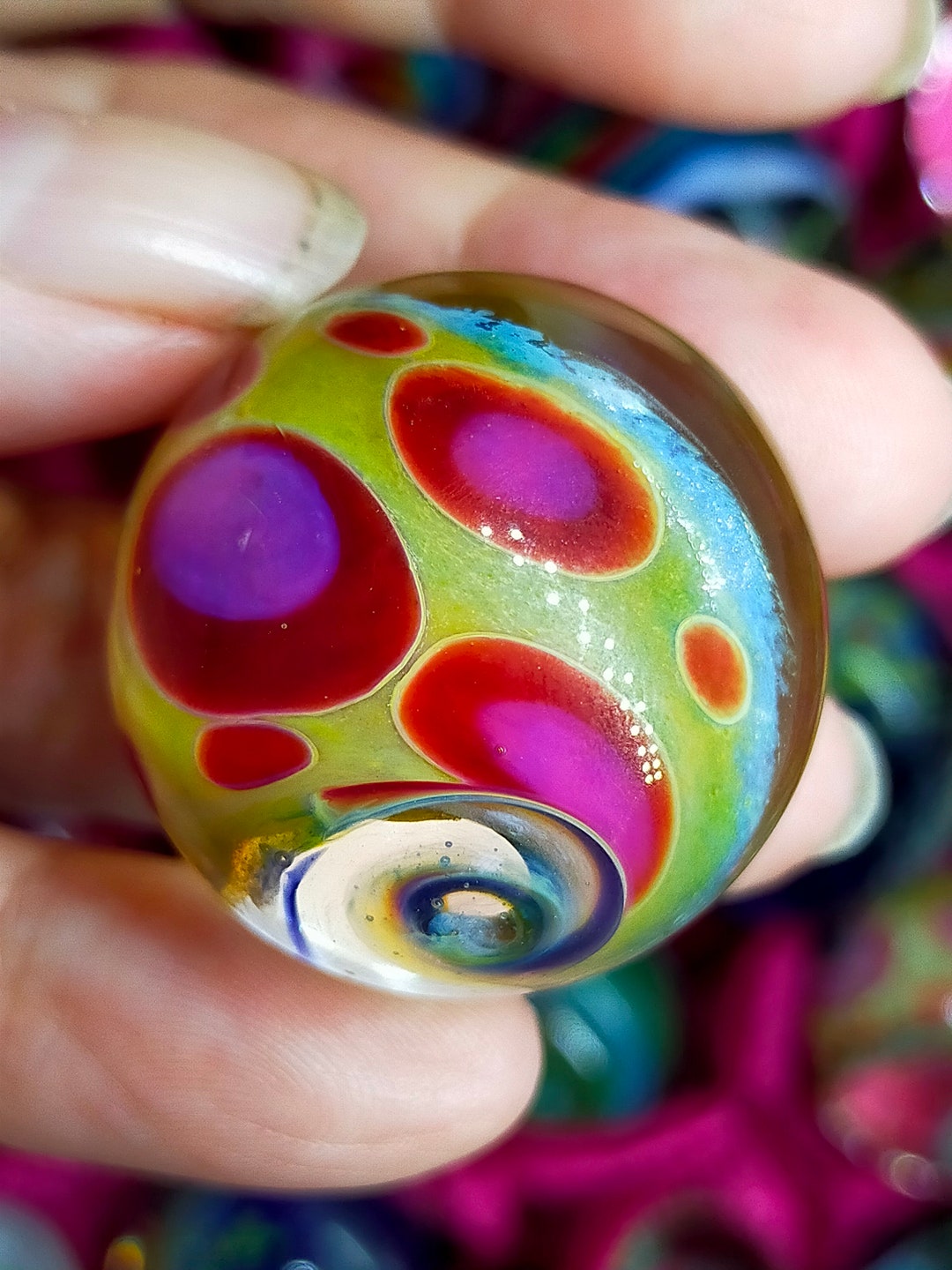Handmade Borosilicate Glass Marble, Beautiful Multi Colors With Some ...