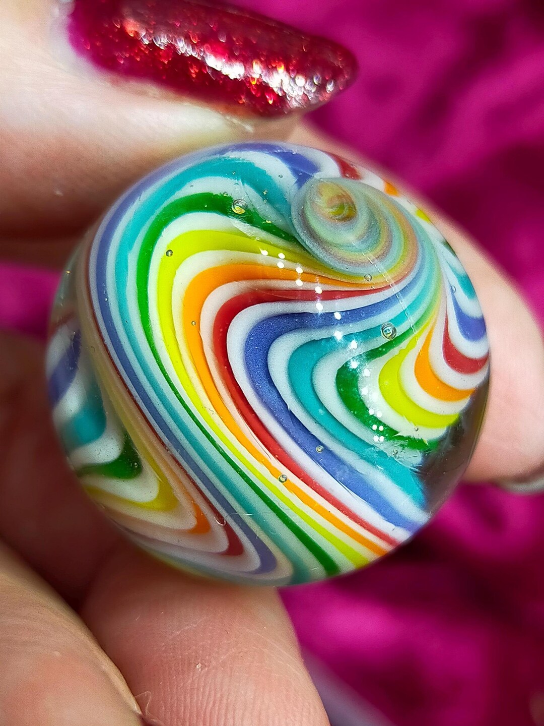 Rainbow Color Glass Marble, Swirl Marble Handmade From Borosilicate ...