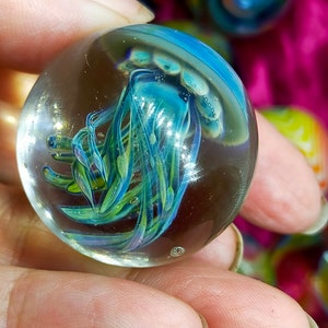 Glass Jellyfish Marble, Handmade in Australia From Borosilicate Glass ...