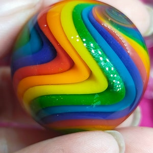 Rainbow Glass Marble, Handmade From Borosilicate Glass - Etsy
