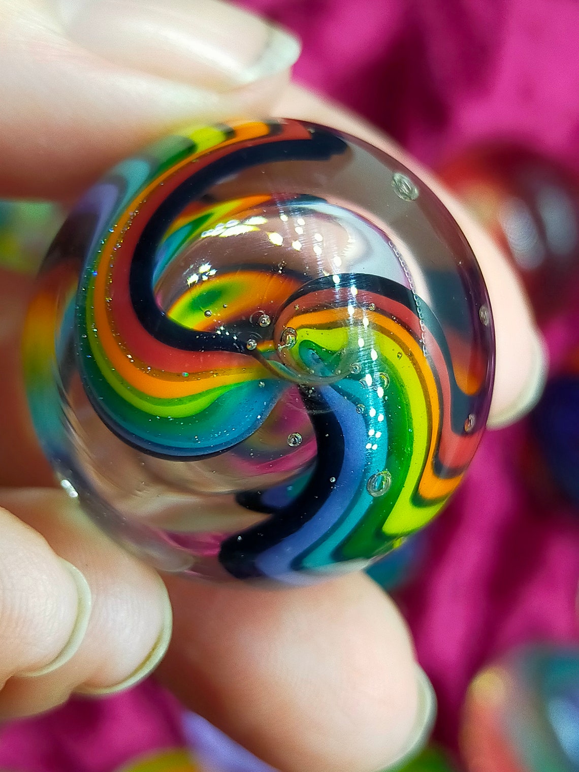 Glass Marble, Borosilicate Glass With Air Trap and Beautiful Intense ...