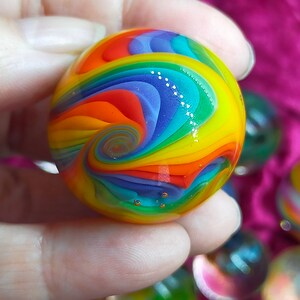 Rainbow Glass Marble, Handmade From Borosilicate Glass - Etsy