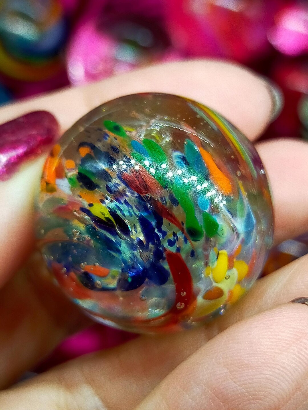 Multicoloured Frit Glass Marble, Borosilicate Glass, Pretty Colours ...