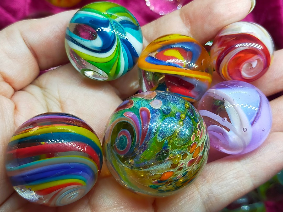 6 Glass Marbles, Handcrafted From Borosilicate Glass - Etsy