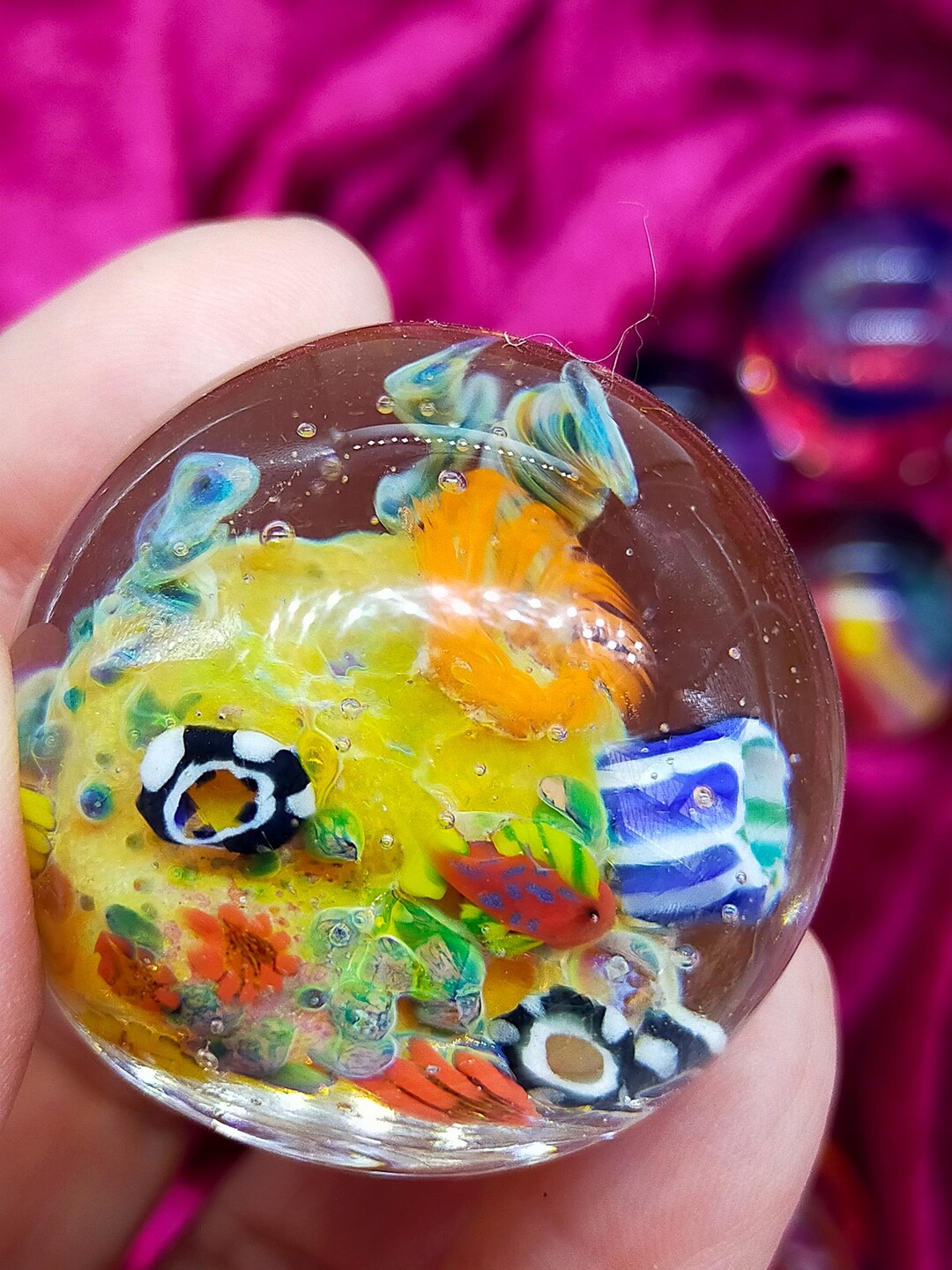 Glass Paperweight of Sea Coral. Miniature Sized, Exquisite Detail ...