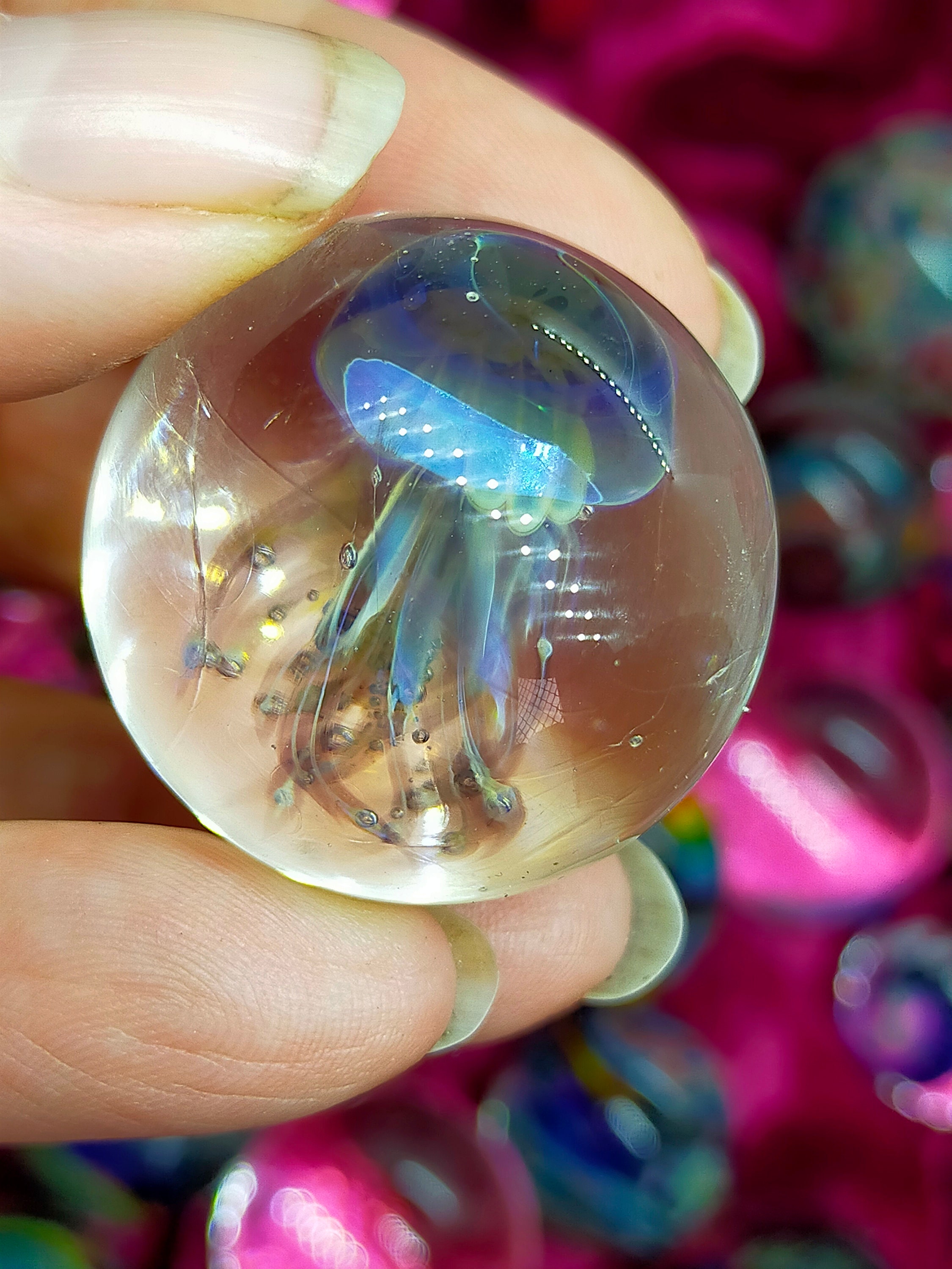 Glass Jellyfish Marble Handmade in Australia From - Etsy
