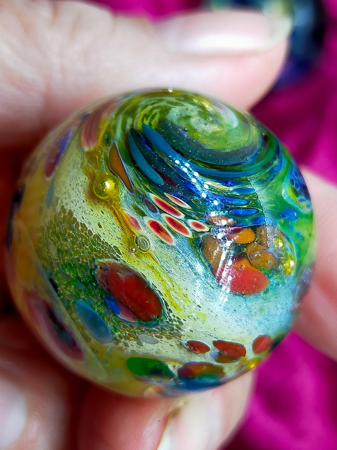 Multicoloured Lustered Glass Marble Borosilicate Glass - Etsy