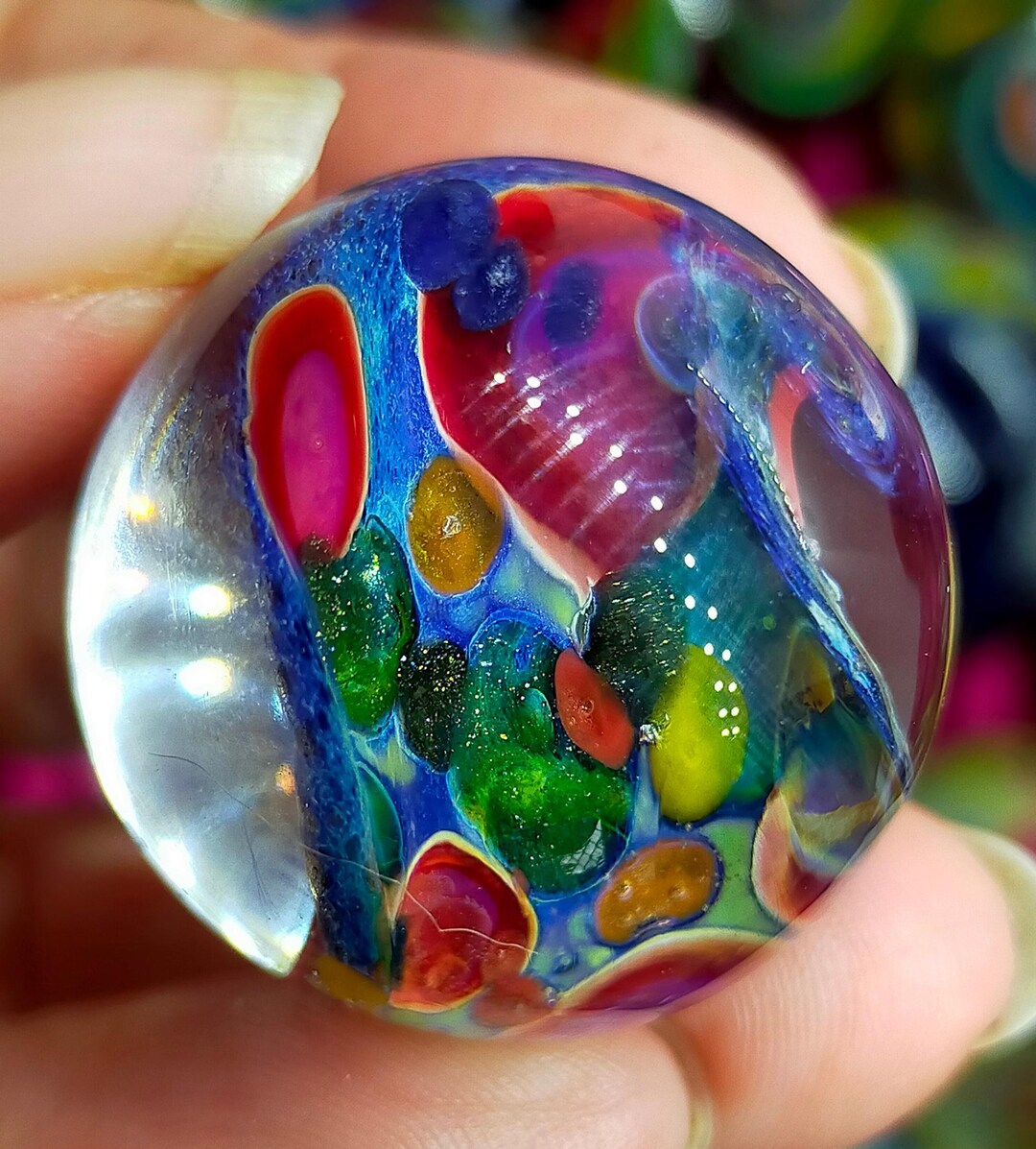 Handmade Borosilicate Glass Marble, Beautiful Multi Colors With Some ...