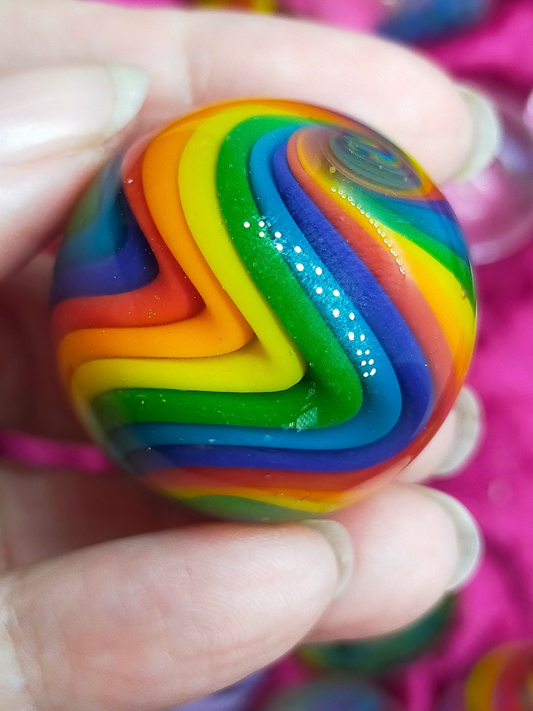 Rainbow Glass Marble, Handmade From Borosilicate Glass - Etsy