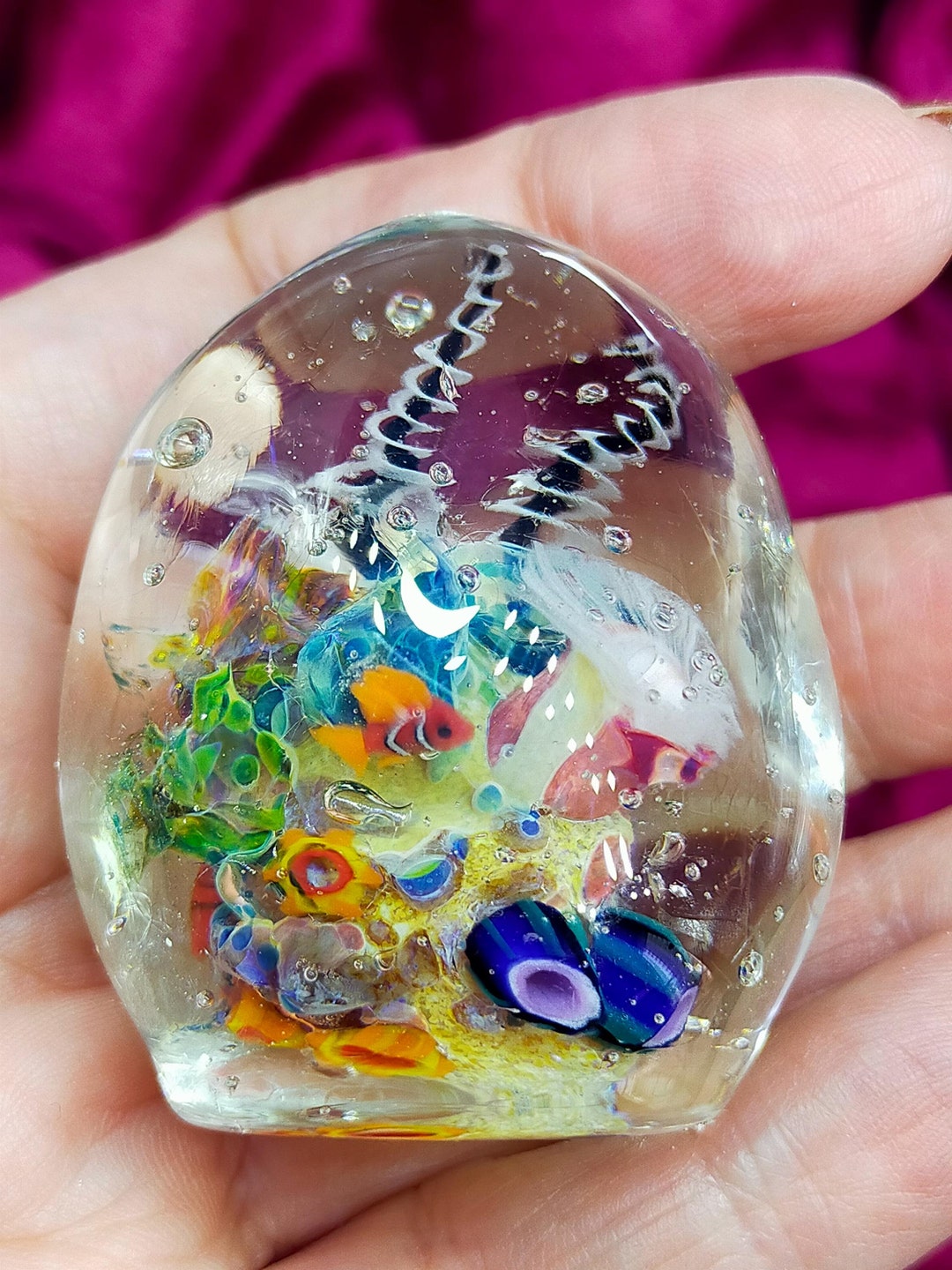 Glass Paperweight of Sea Coral. Exquisite Detail, Vibrant Colors ...