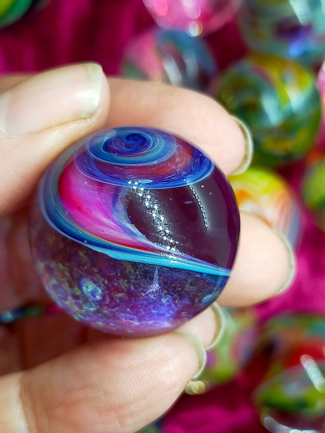 Handmade Marble, Made With Borosilicate Glass, Beautiful Ruby Reds ...