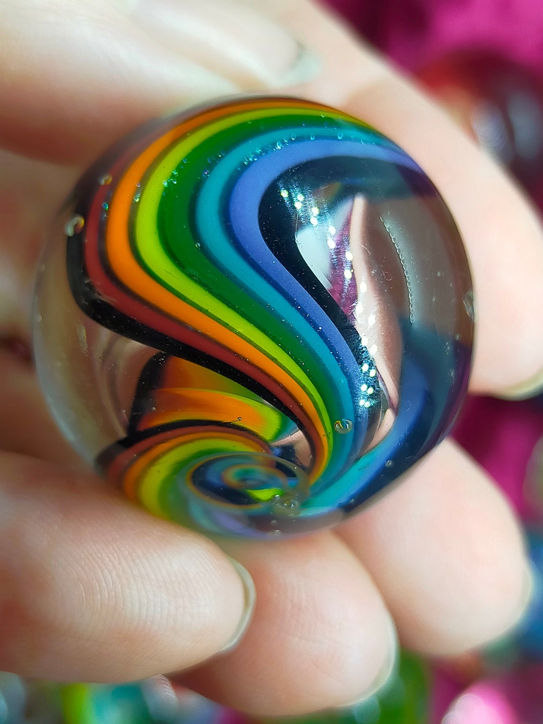 Glass Marble, Borosilicate Glass With Air Trap and Beautiful Intense ...