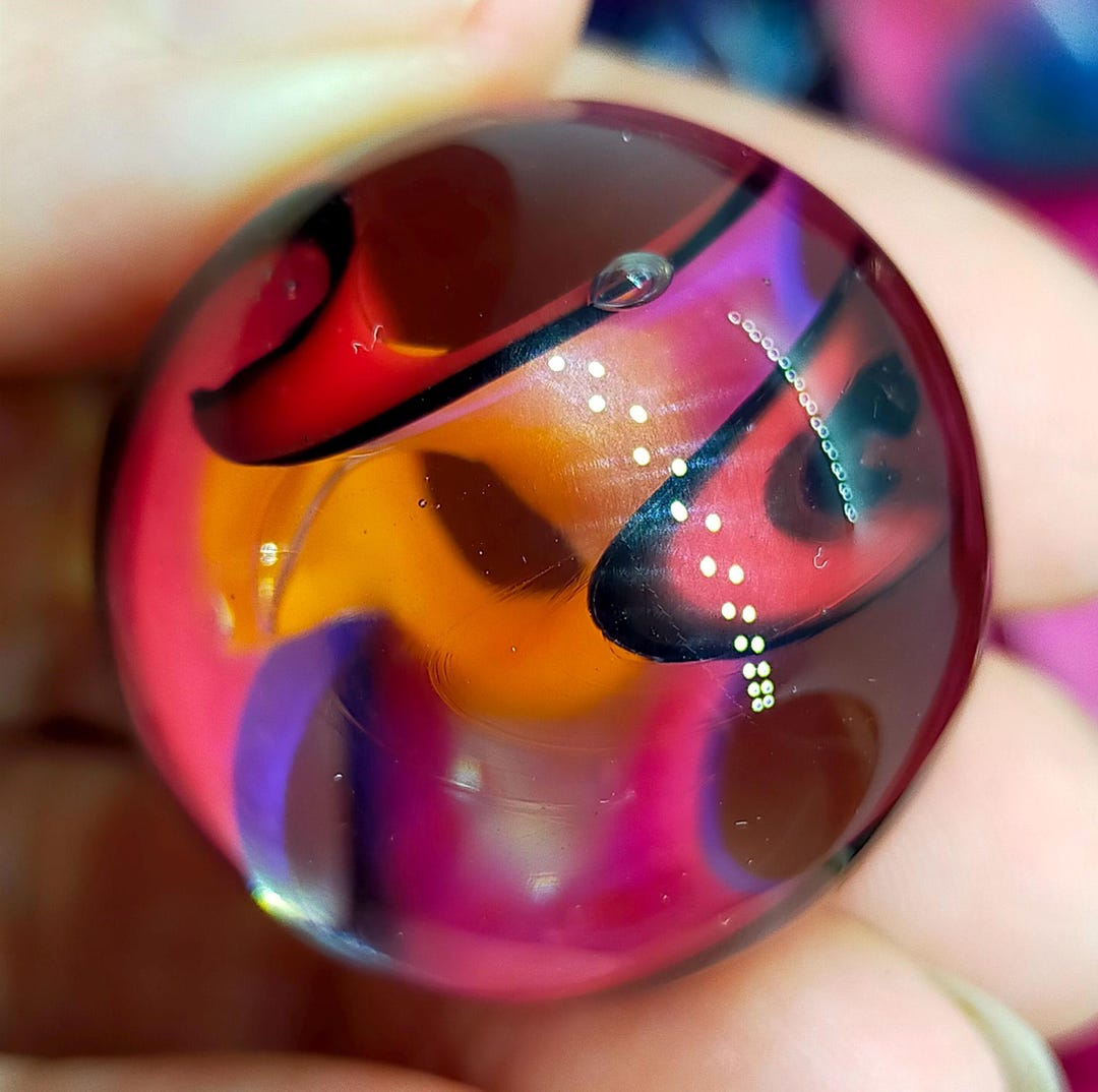 Handmade Marble, Made With Borosilicate Glass, Beautiful Ruby Reds ...