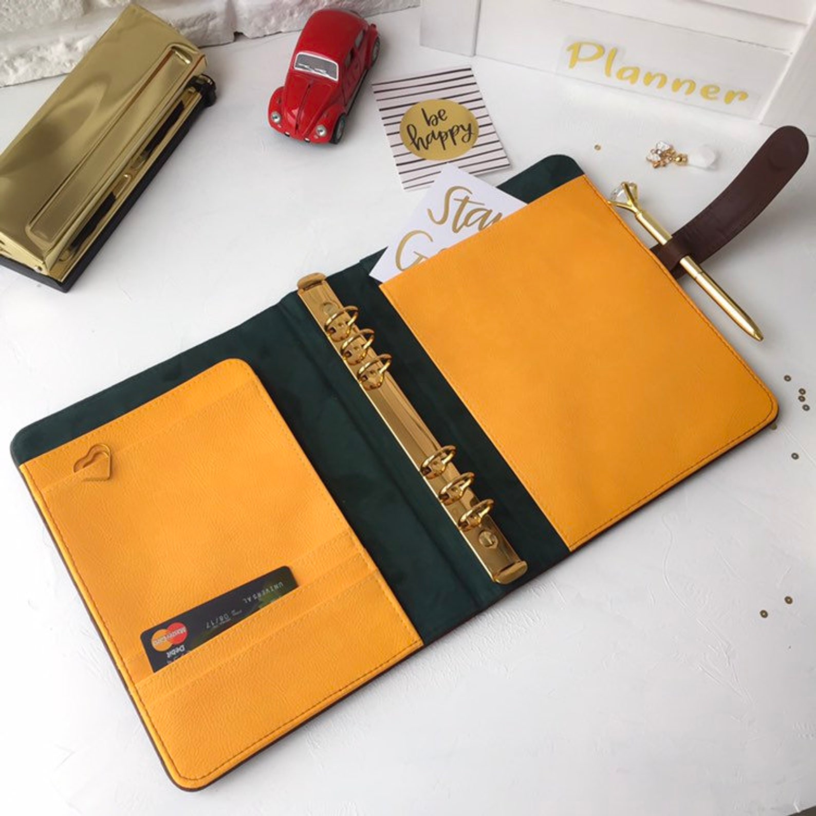 Notebook A5 in a leather substitute Suede Planner binder | Etsy