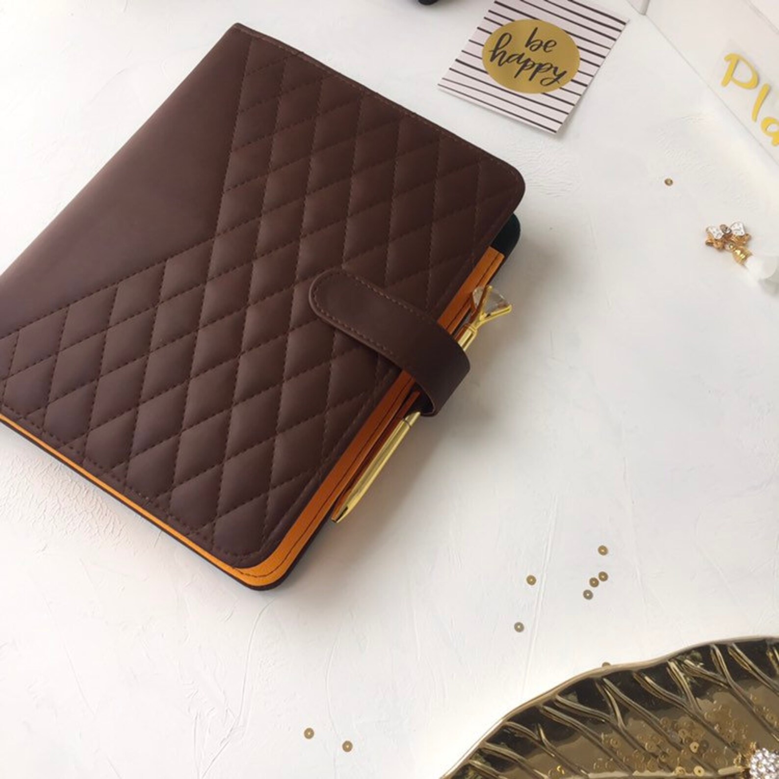 Notebook A5 in a leather substitute Suede Planner binder | Etsy