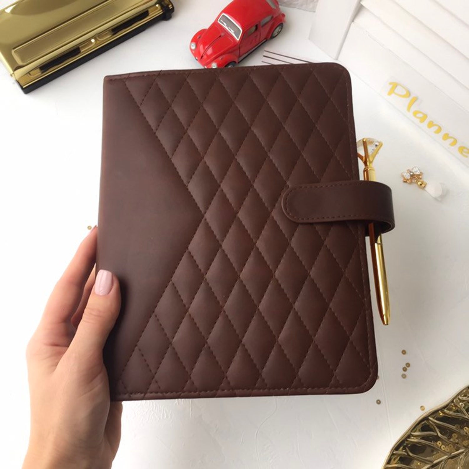 Notebook A5 in a leather substitute Suede Planner binder | Etsy