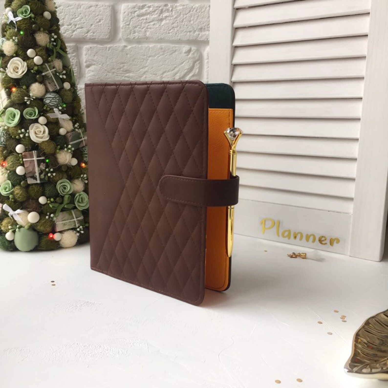 Notebook A5 in a leather substitute Suede Planner binder | Etsy