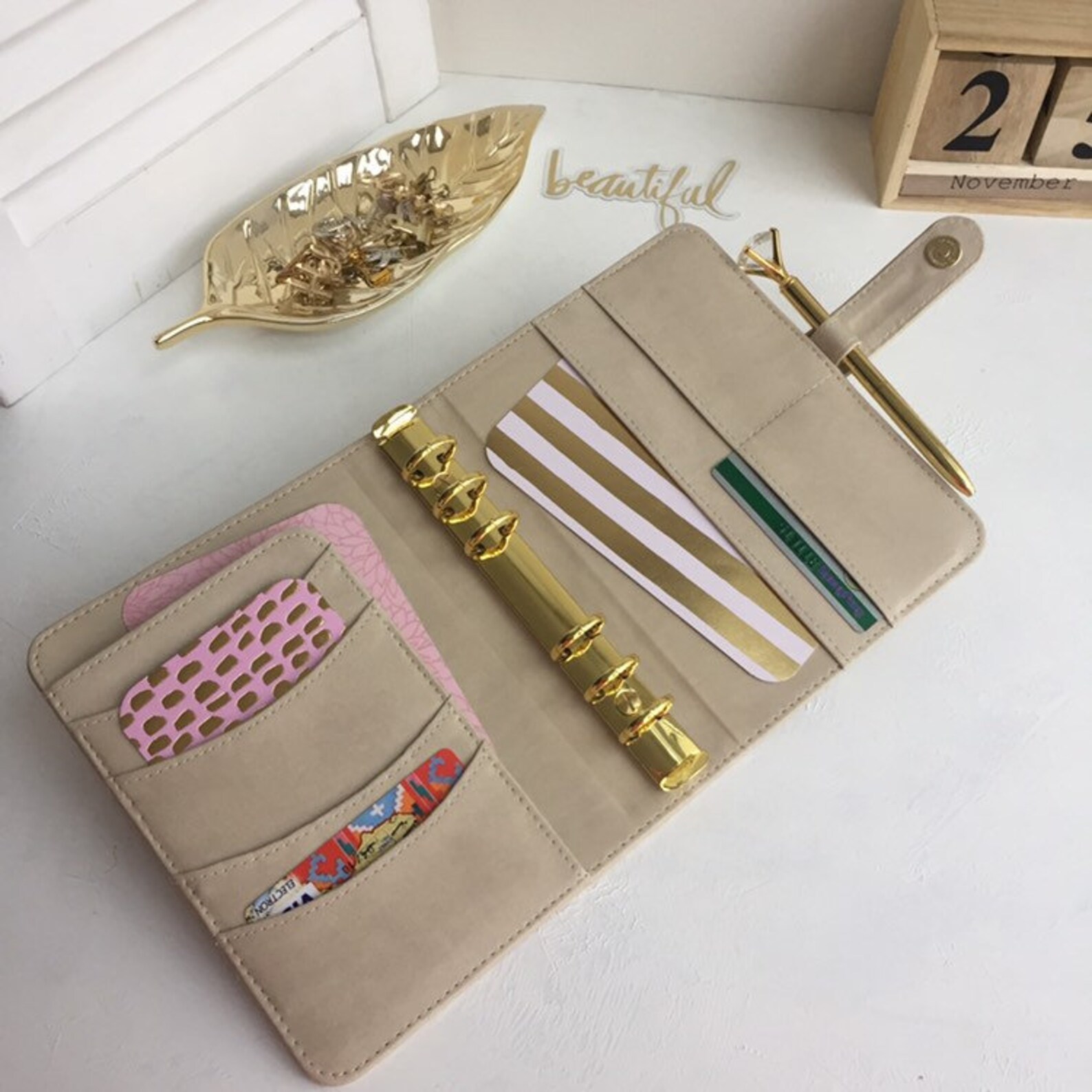 Notebook A5 / A6 in a Leather Substitute/ Planner Binder Baige - Etsy