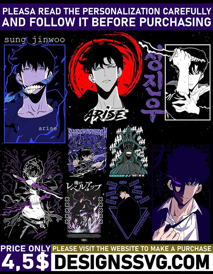 40 Solo Leveling Graphic Design Anime Png Print on Demand Printify ...