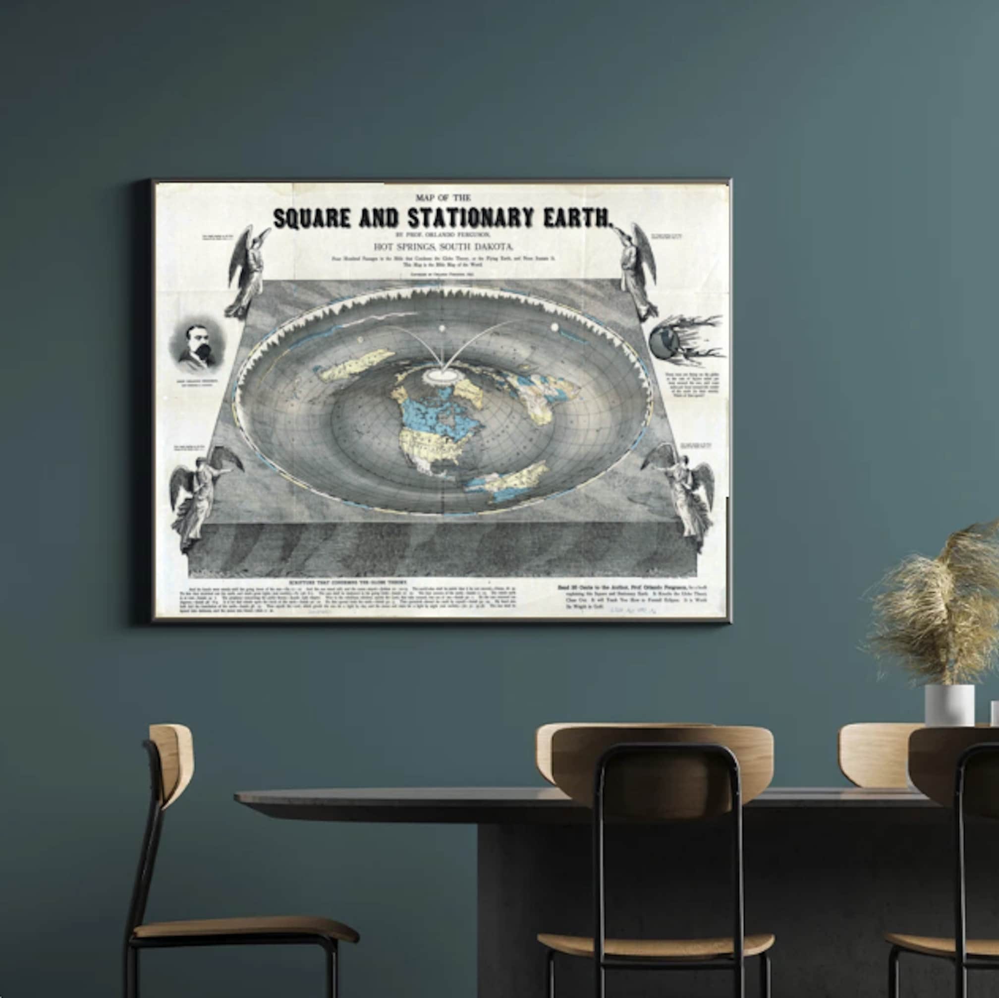 Map of Our ‘square and Stationary’ Earth - Etsy