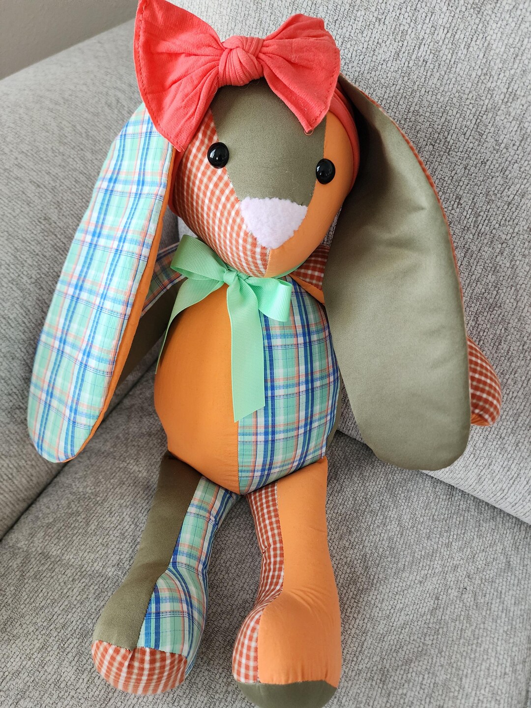 Memory Bunny,bunny Made From Loved Ones Clothing, 18" Bunny, Custom ...