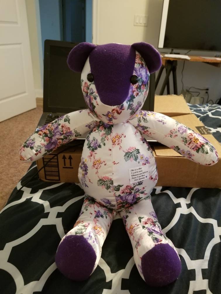 Memory Bear Custom Made From Loved Ones Clothing Keepsake - Etsy