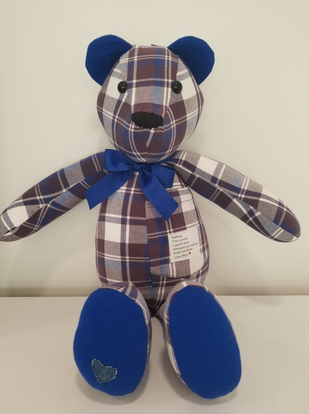 Handmade Memory Bear, Stuffed Animal, Bear Made From Loved Ones ...