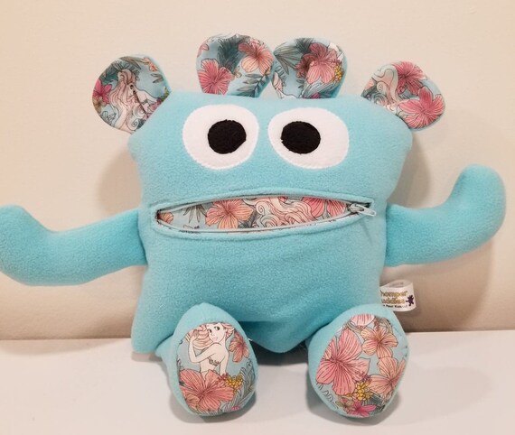 Chomper Buddy Worry Monster Turquoise Fleece Little Mermaid - Etsy