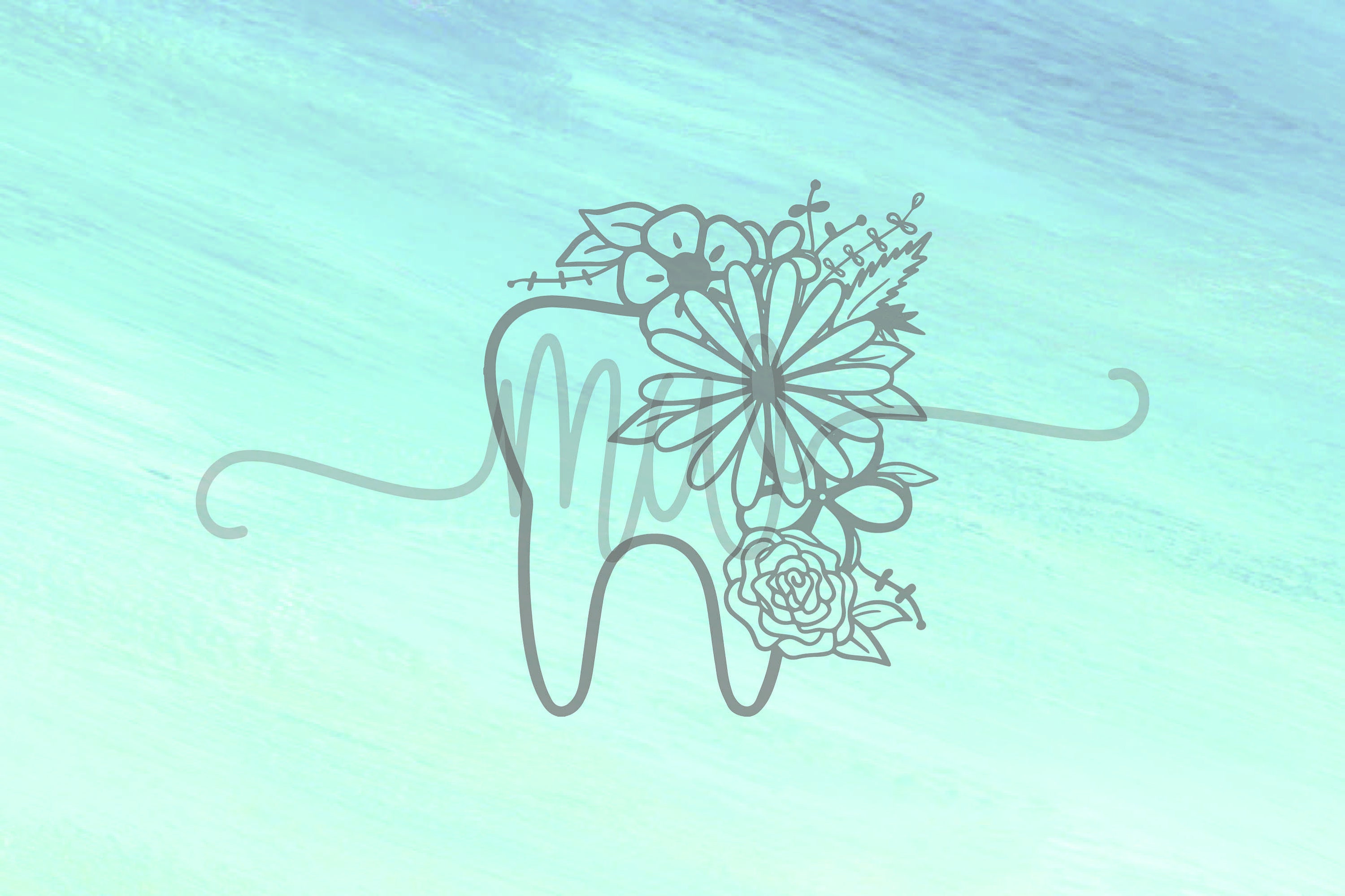 Tooth Floral SVG PDF EPS png Digital File Dental Hygienist | Etsy