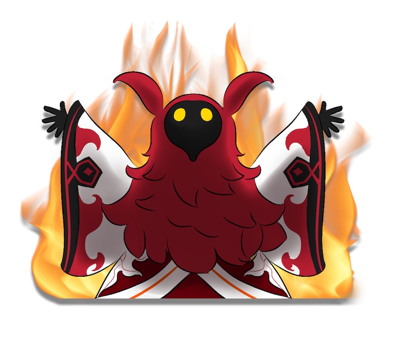 Genshin Impact Pyro Abyss Mage Fire Meme Sticker - Etsy