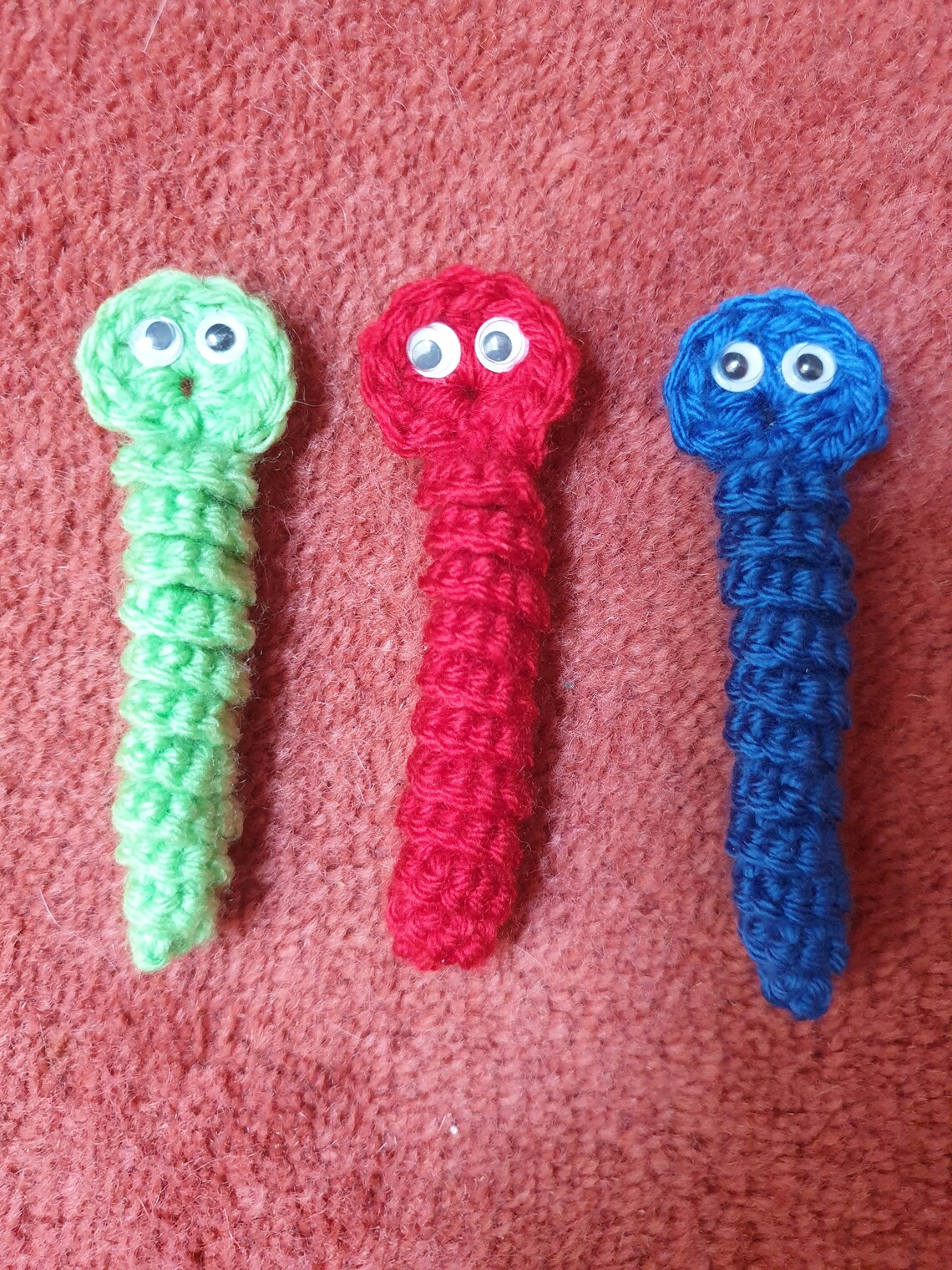 10 x Worry Worms Handmade Crochet ADHD Anxiety Relief Fidget | Etsy